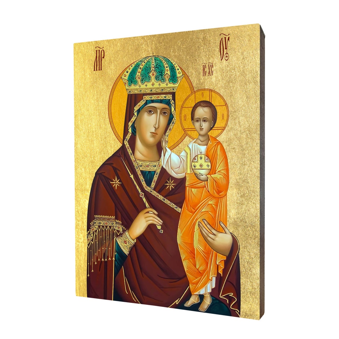 Icon of Our Lady of Humility a Religious Gift, Handmade Religious Wood ...