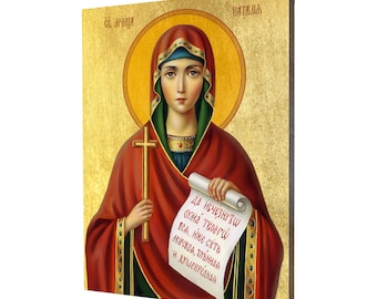 Icon of Saint Cornelia a Religious Gift, Handmade Religious Wood Icon ...