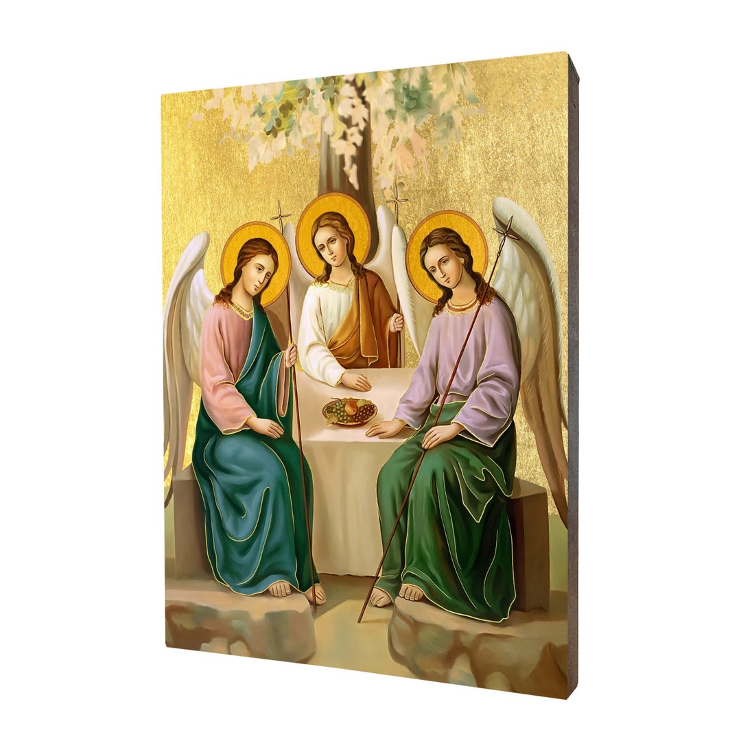 Handmade Holy Trinity Icon: Gilded Religious Gift - Etsy