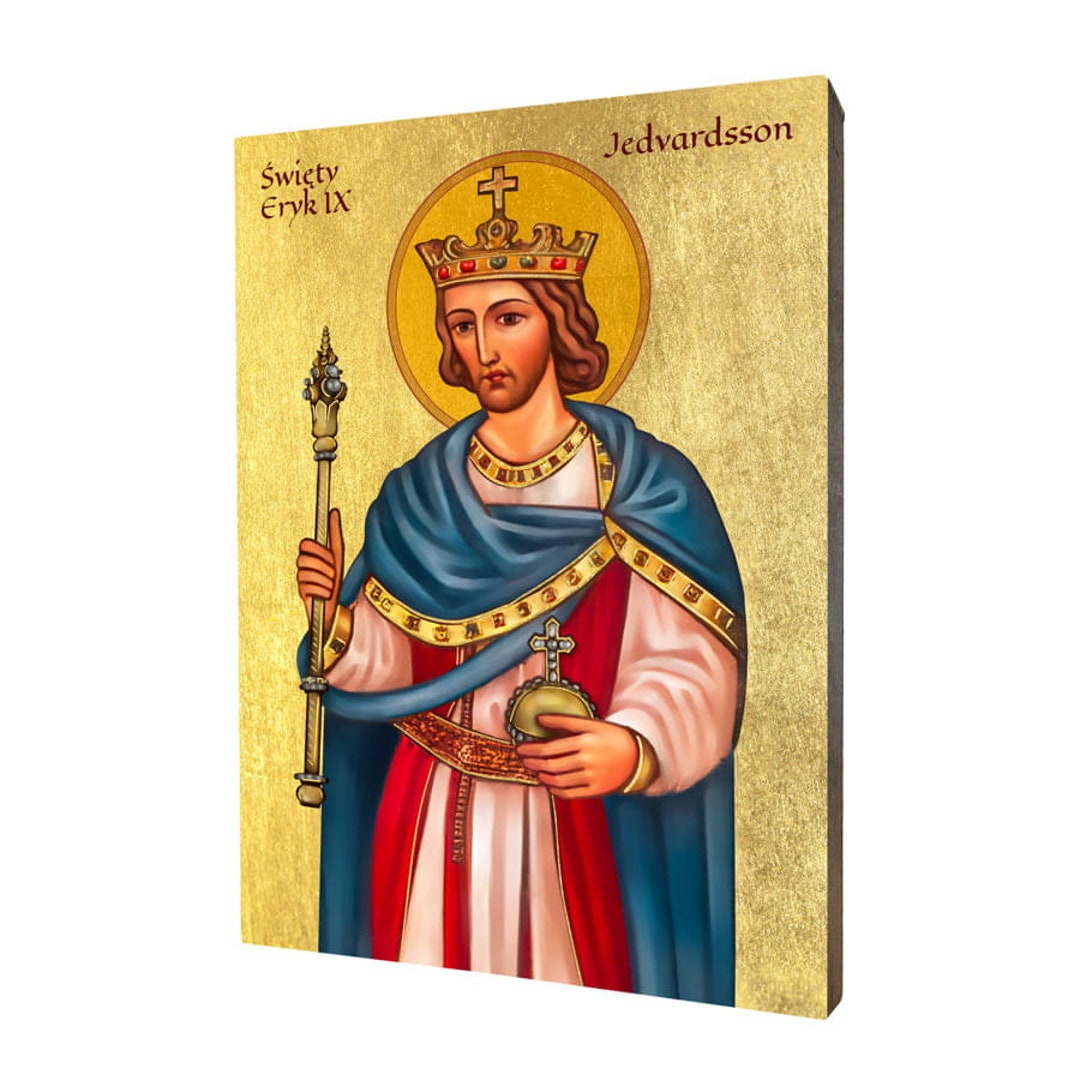Icon of Saint Eric IX - a Religious Gift, Handmade Religious Wood Icon ...