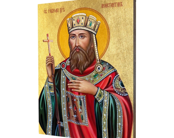 Saint Constantine Icon the Great, Handmade Greek Orthodox Icon of St ...
