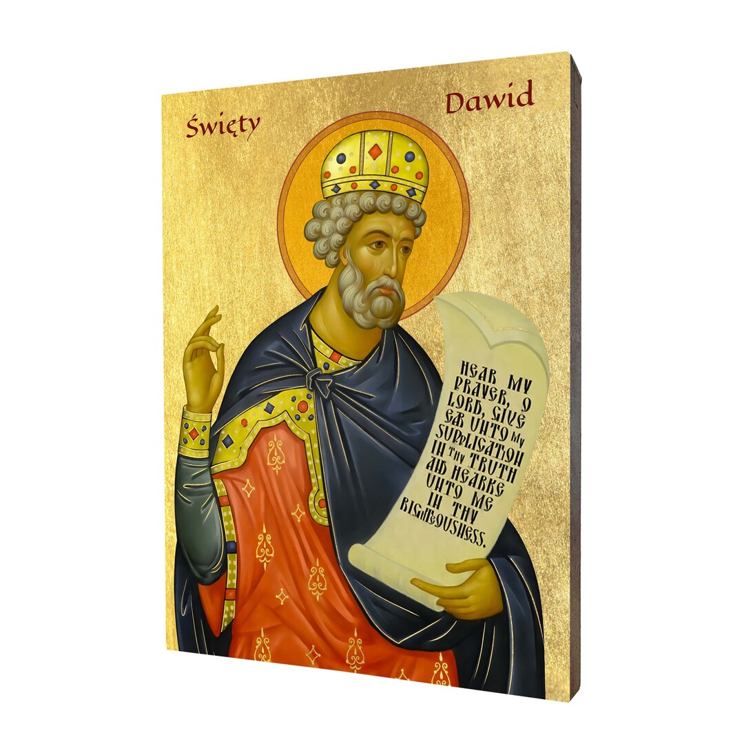 Icon of Saint King David - a Religious Gift, Handmade Religious Wood ...