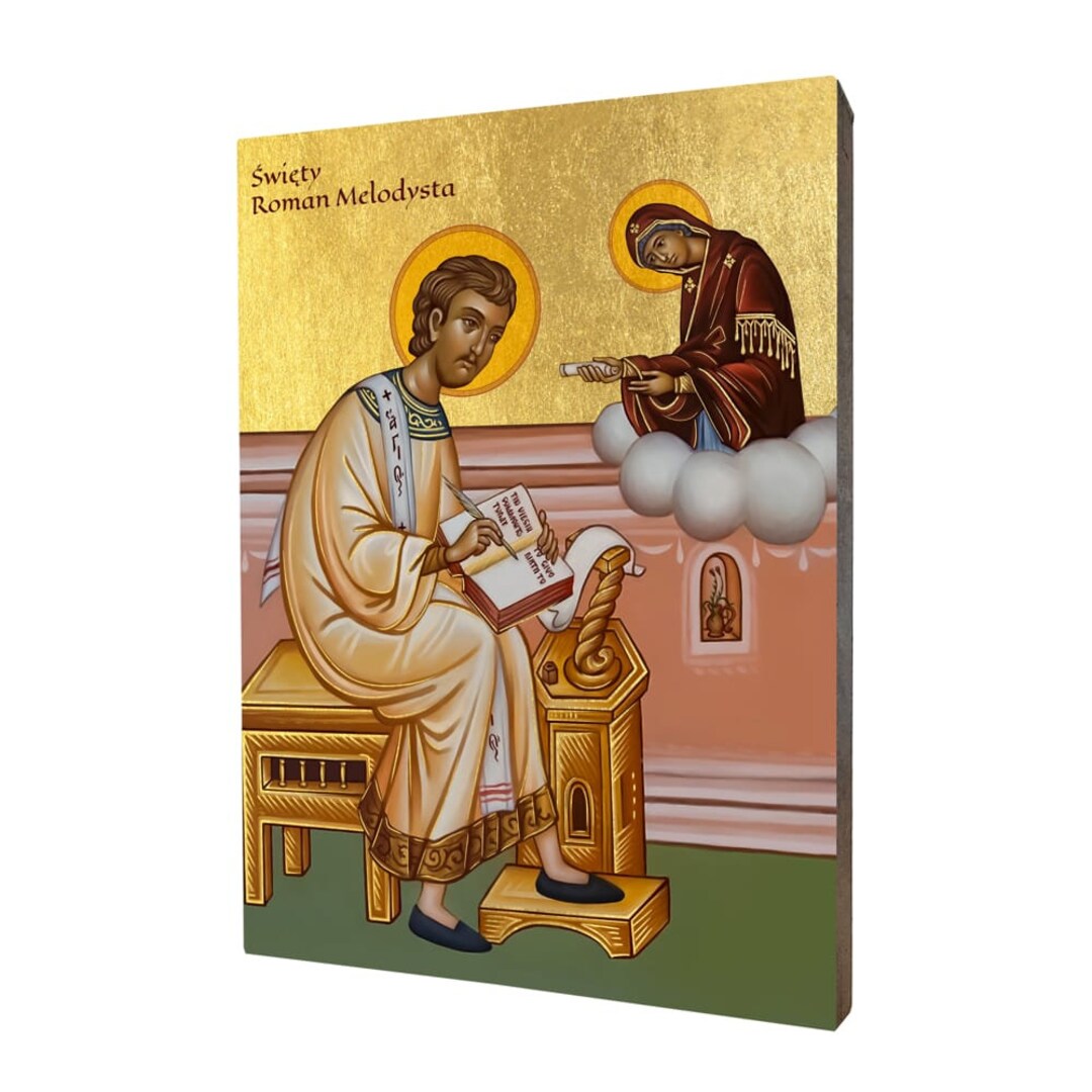 Handmade Saint Roman Melodist Icon: Gilded Religious Gift - Etsy
