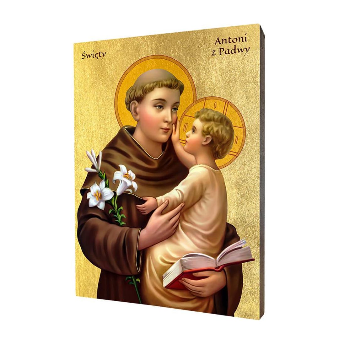 Saint Anthony of Padua Icon: Hand-gilded Religious Wood Art - Etsy