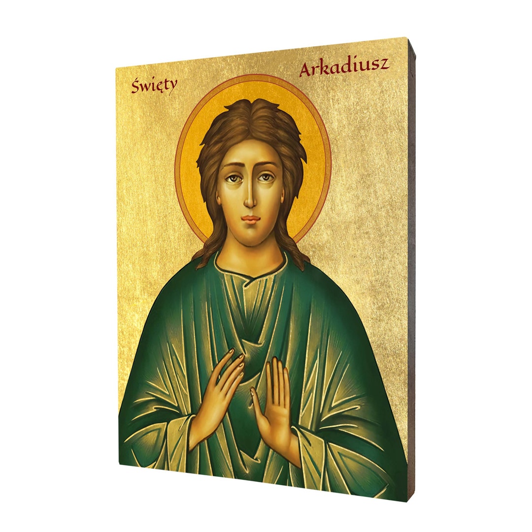 Saint Arcadius Religious Icon - a Religious Gift, Handmade Religious ...