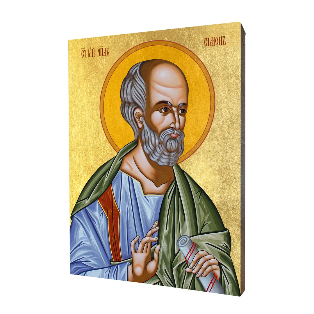 Icon of Saint Simon the Apostle - a Religious Gift, Handmade Religious ...
