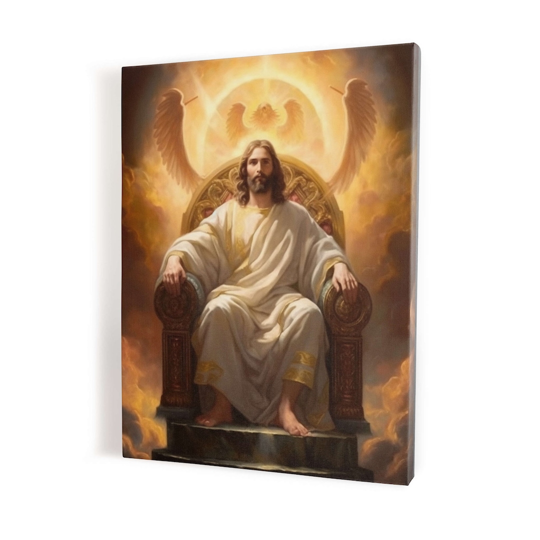 Christ the King on the Throne, Print on Canvas, Wall Art, Home Decor ...