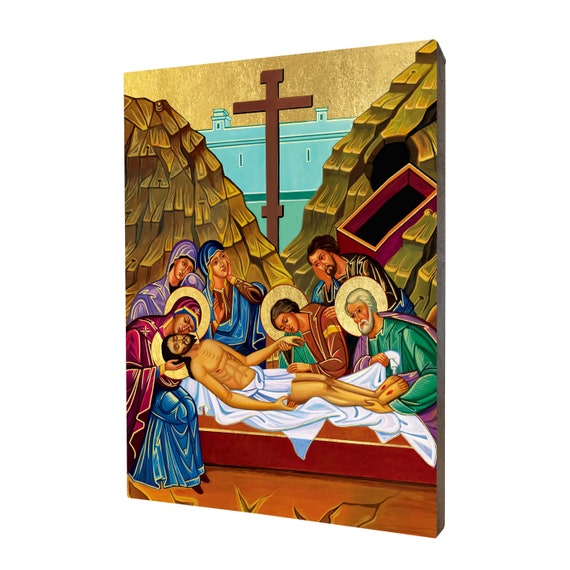 Icon of the Laying of Jesus in the Tomb a Religious Gift - Etsy