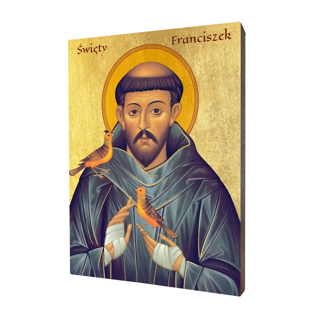 Saint Francis of Assisi Icon: Handmade Gilded Religious Wood Art - Etsy UK