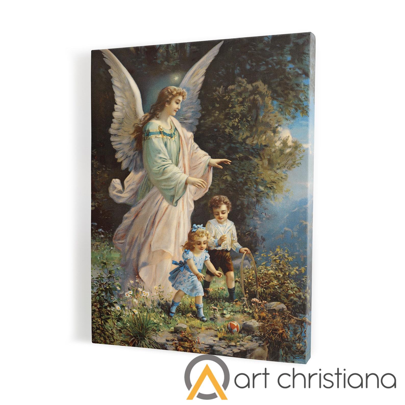 Guardian Angel Print on Canvas Wall Art Home Decor - Etsy