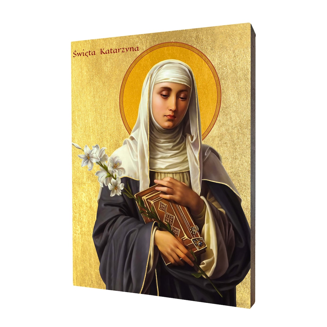 Handmade Saint Catherine of Siena Icon: Gilded Religious Gift - Etsy