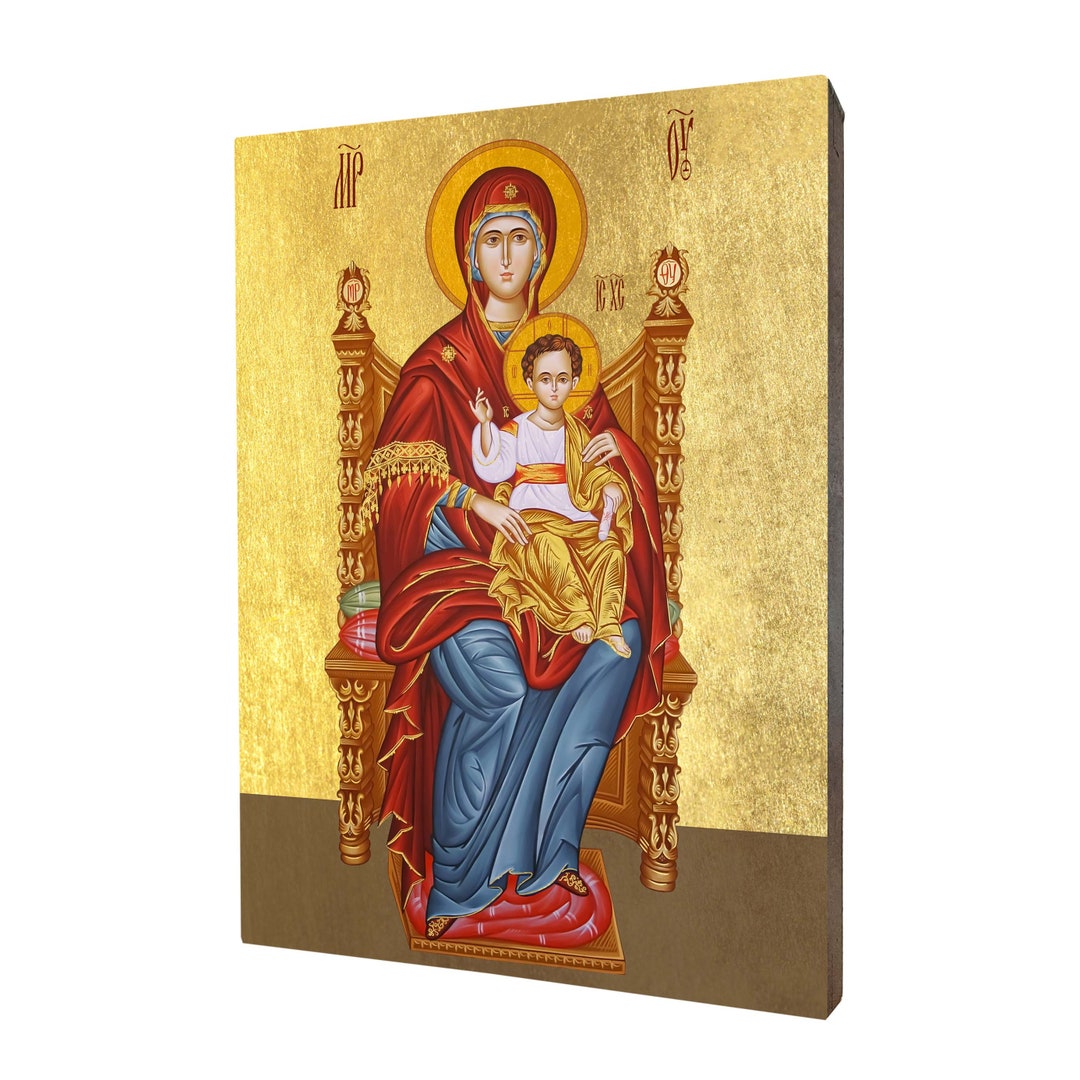 Icon of Our Lady of Ruling a Religious Gift, Handmade Religious Wood ...