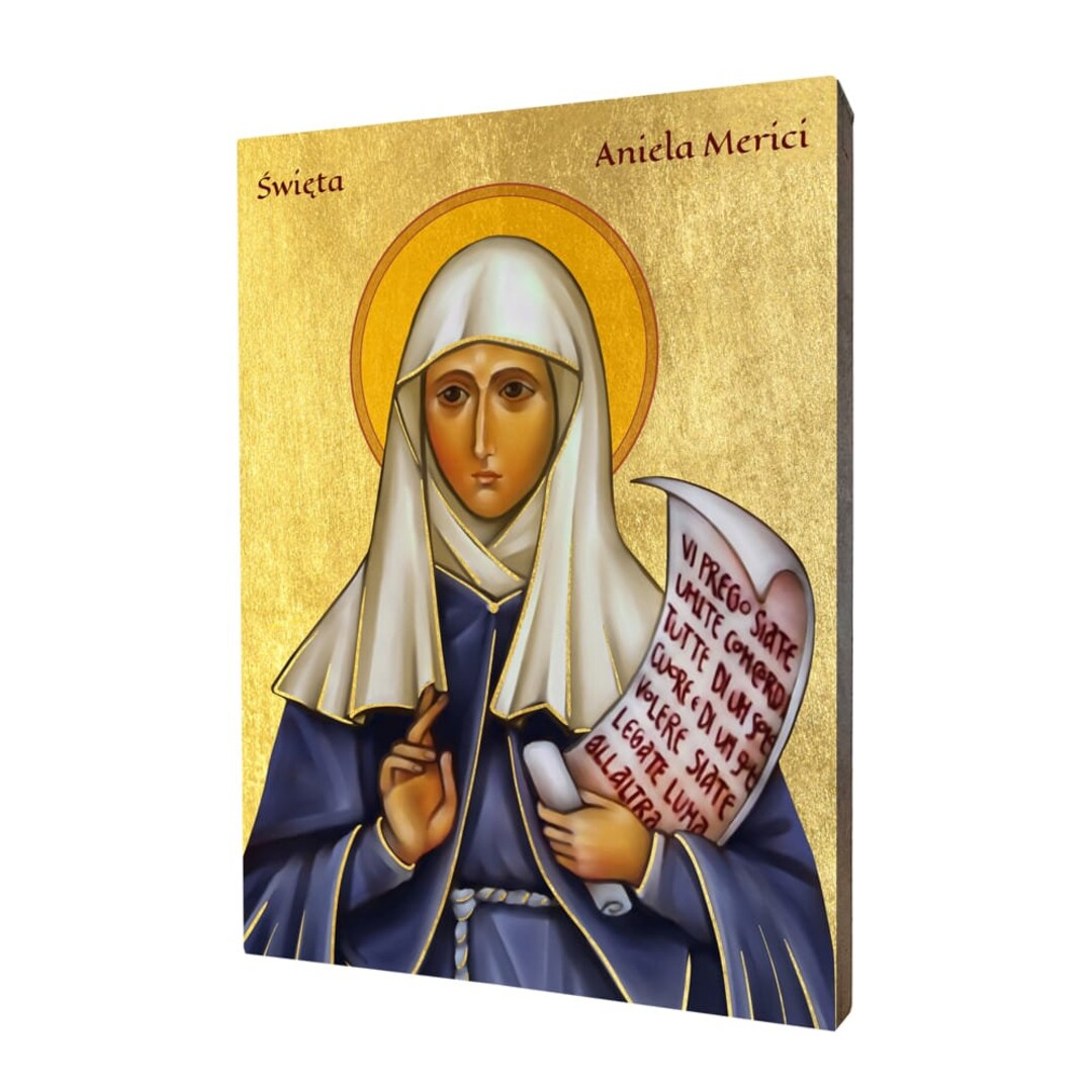 Saint Angela Merici Icon - a Religious Gift, Handmade Religious Wood ...