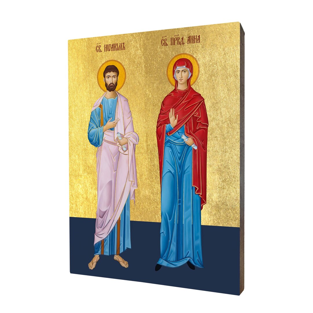 Saints Joachim and Anne Icon: Handmade Gilded Religious Gift - Etsy