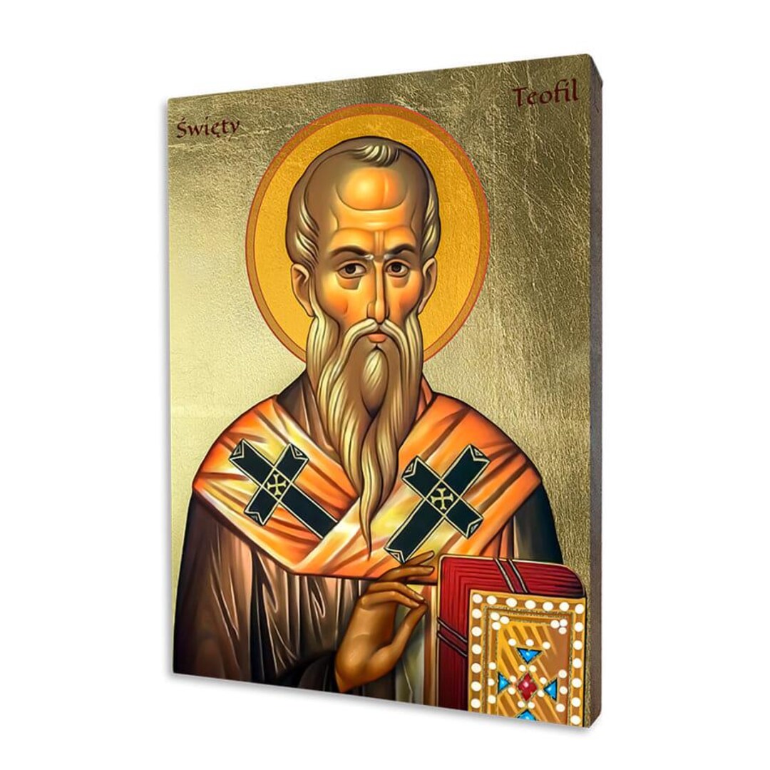 Icon of Saint Theophilus - a Religious Gift, Handmade Religious Wood ...