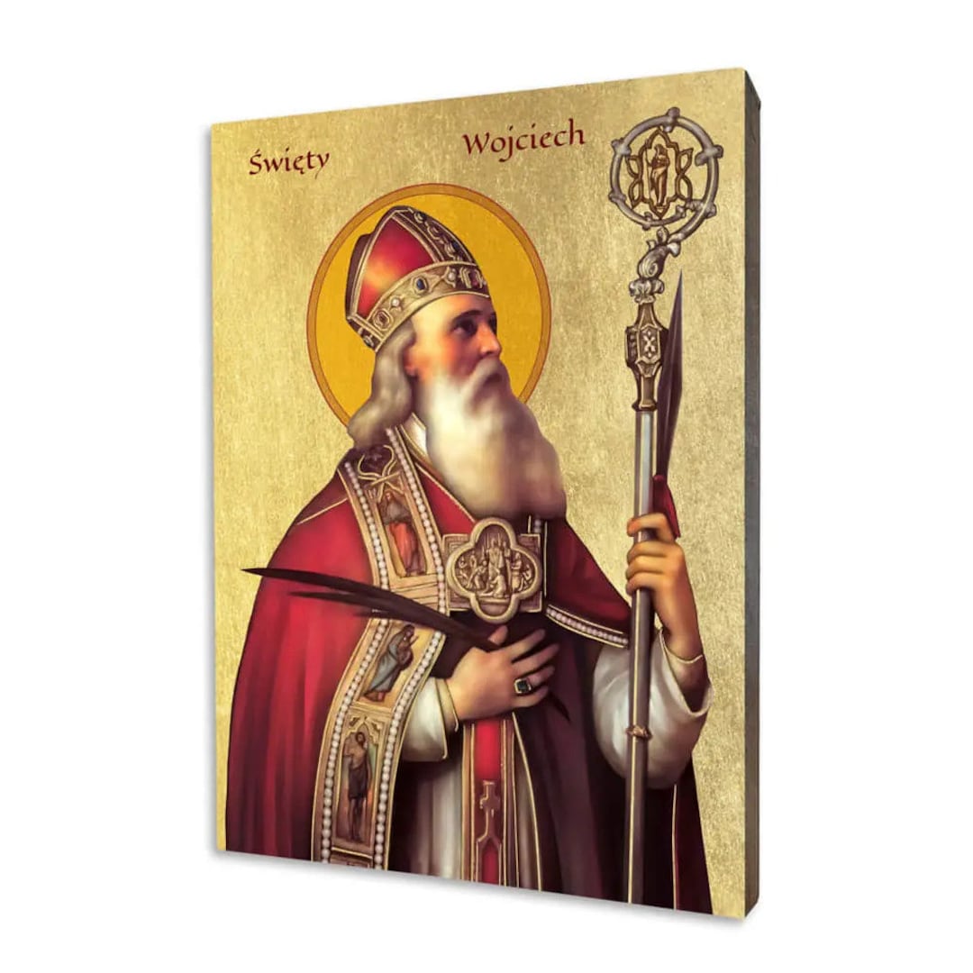 Handmade Saint Adalbert Icon: Gilded Religious Gift - Etsy