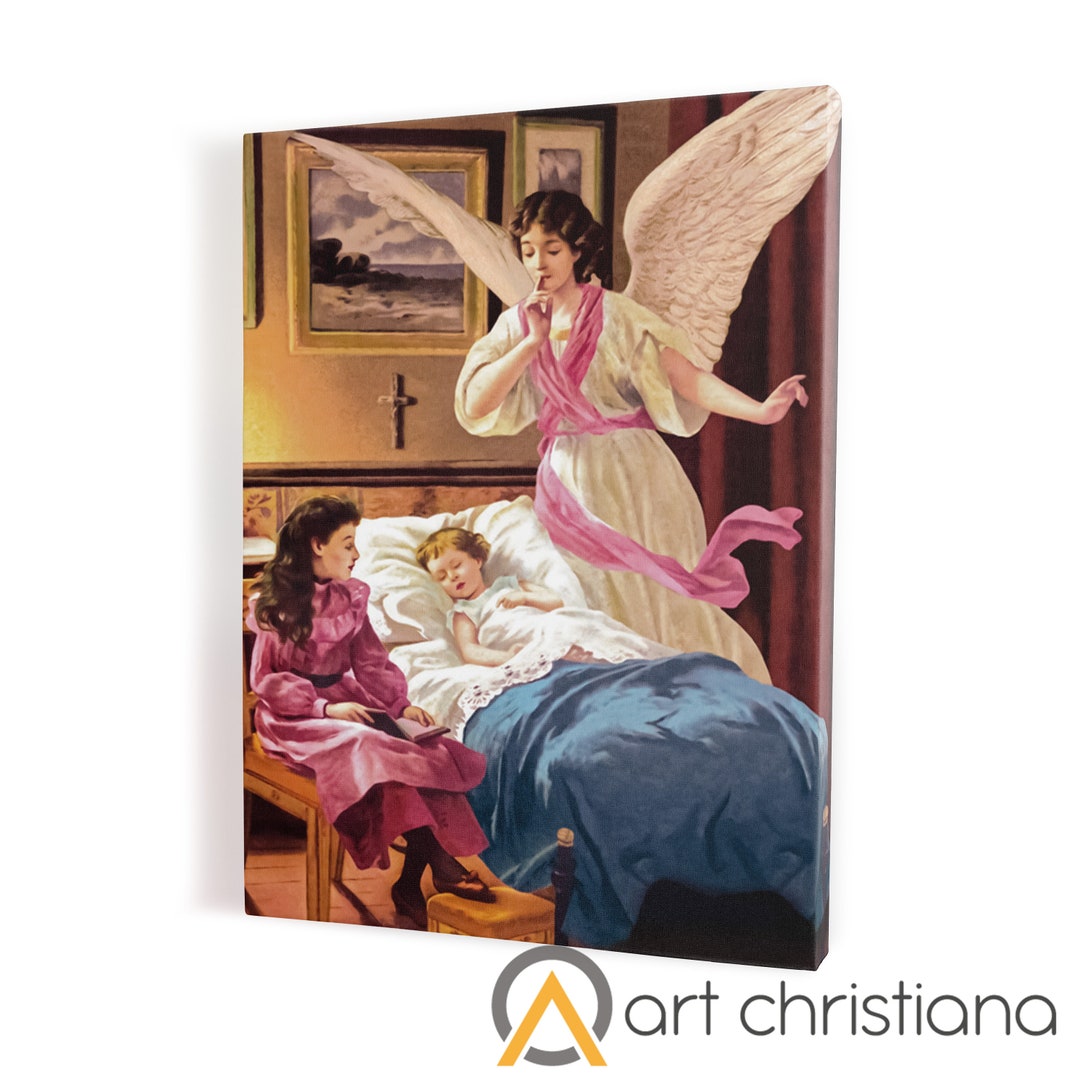 Guardian Angel Print on Canvas Wall Art Home Decor - Etsy