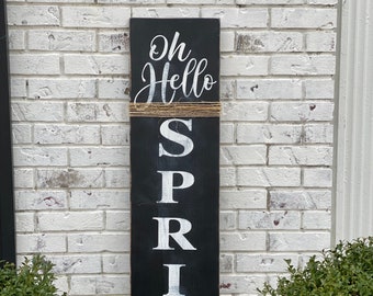 Wooden Spring Porch Sign Rustic Welcome Sign Farmhouse - Etsy