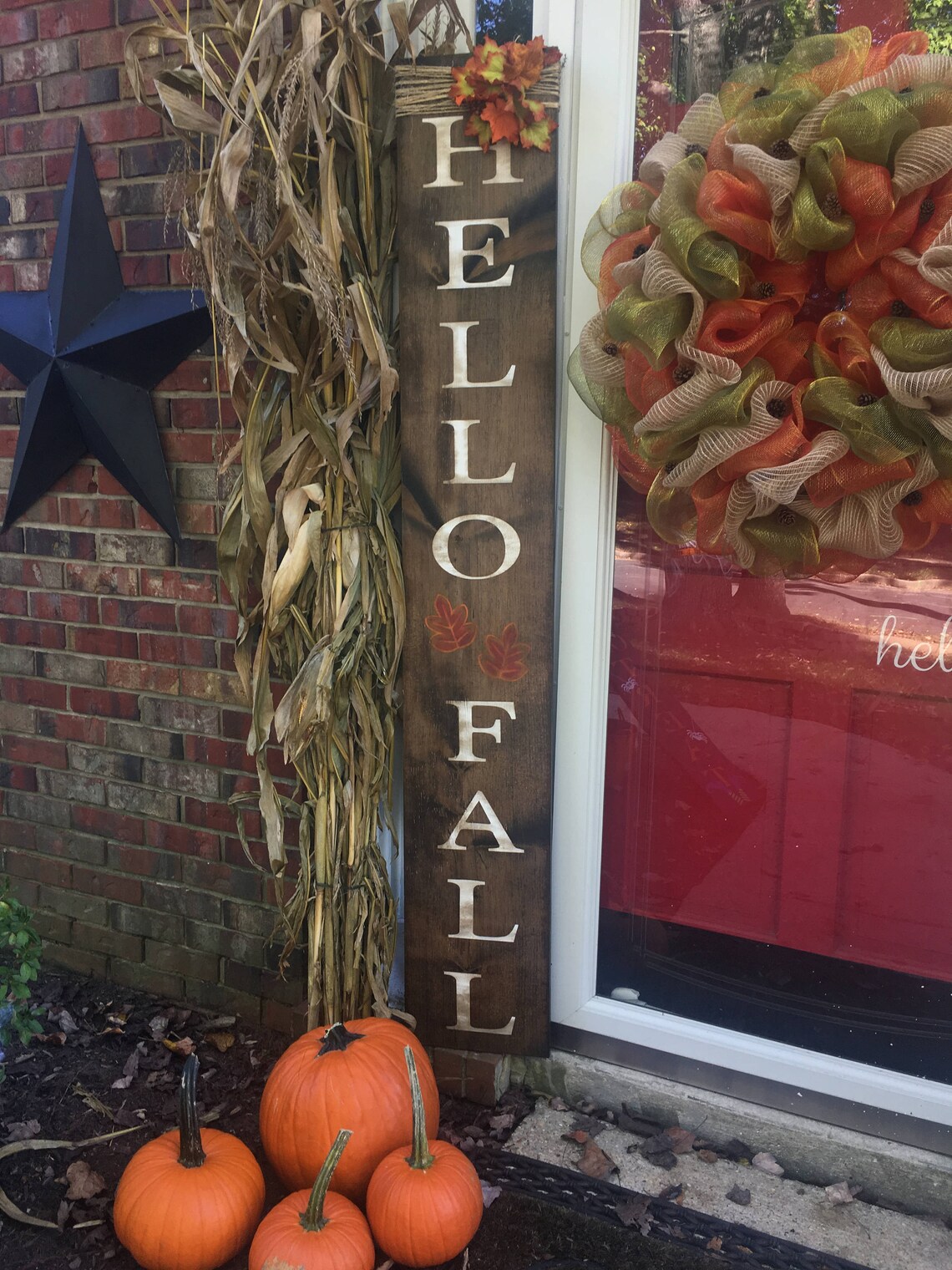 Hello Fall Sign Fall Sign Fall Decor Thanksgiving Sign | Etsy
