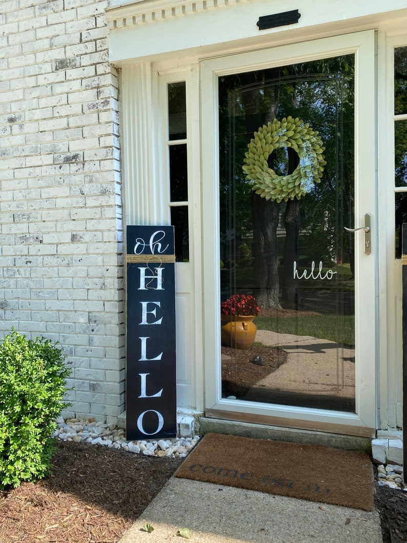 Oh hello sign hello sign welcome sign gather sign front | Etsy