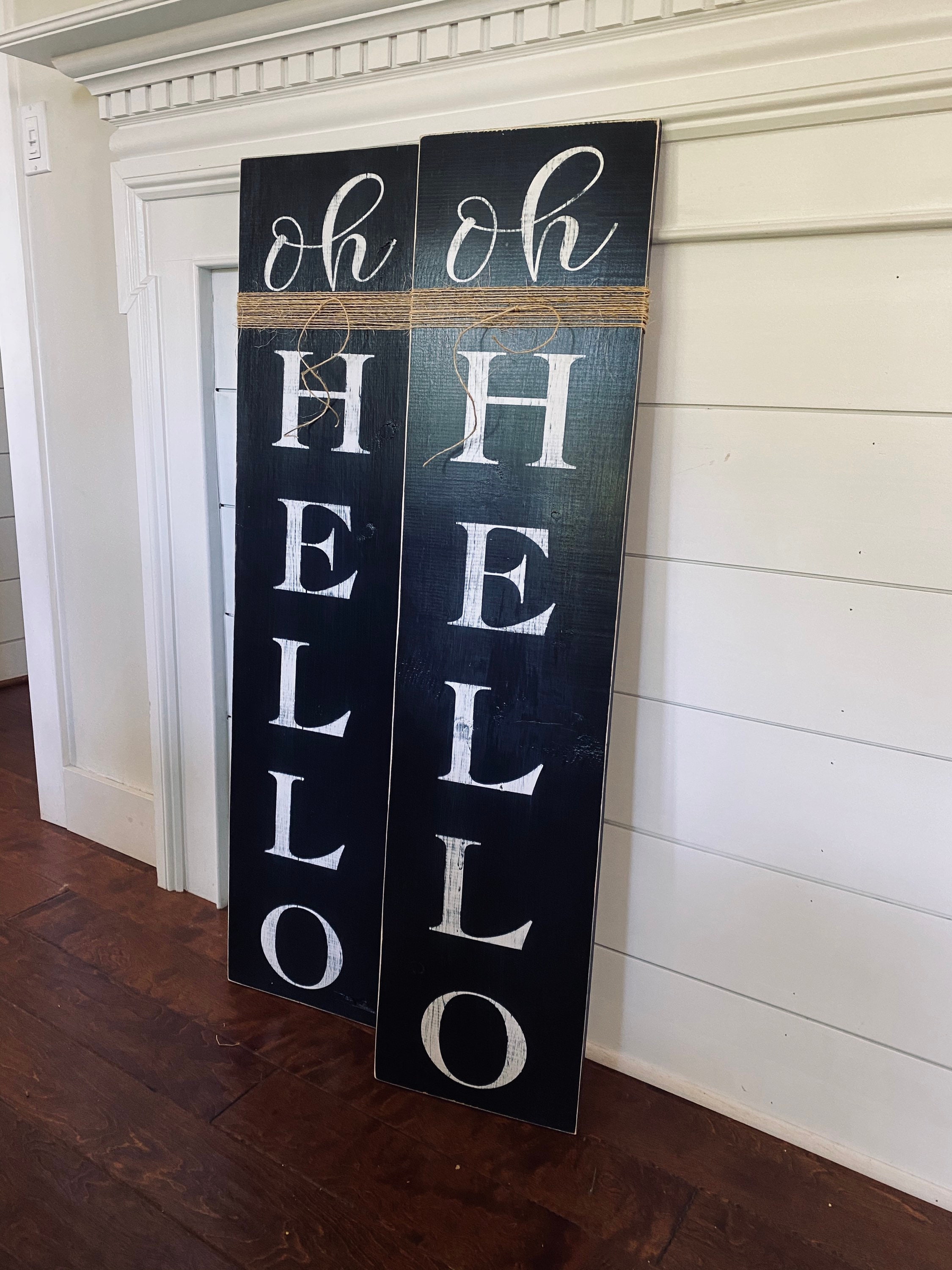 Oh hello sign hello sign welcome sign gather sign front | Etsy