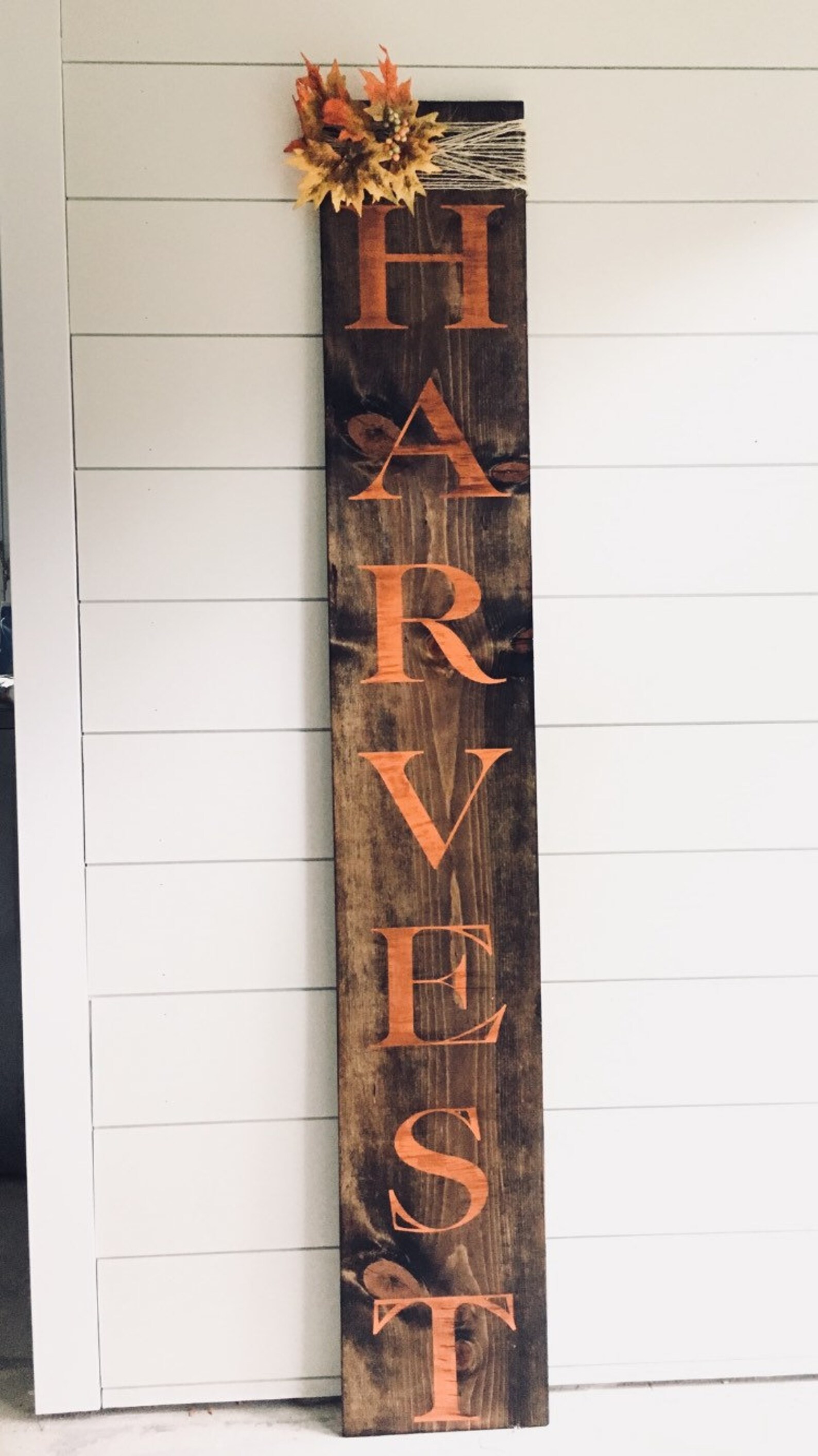 Harvest Tall Wooden Sign Fall Decor Thanksgiving Decor | Etsy