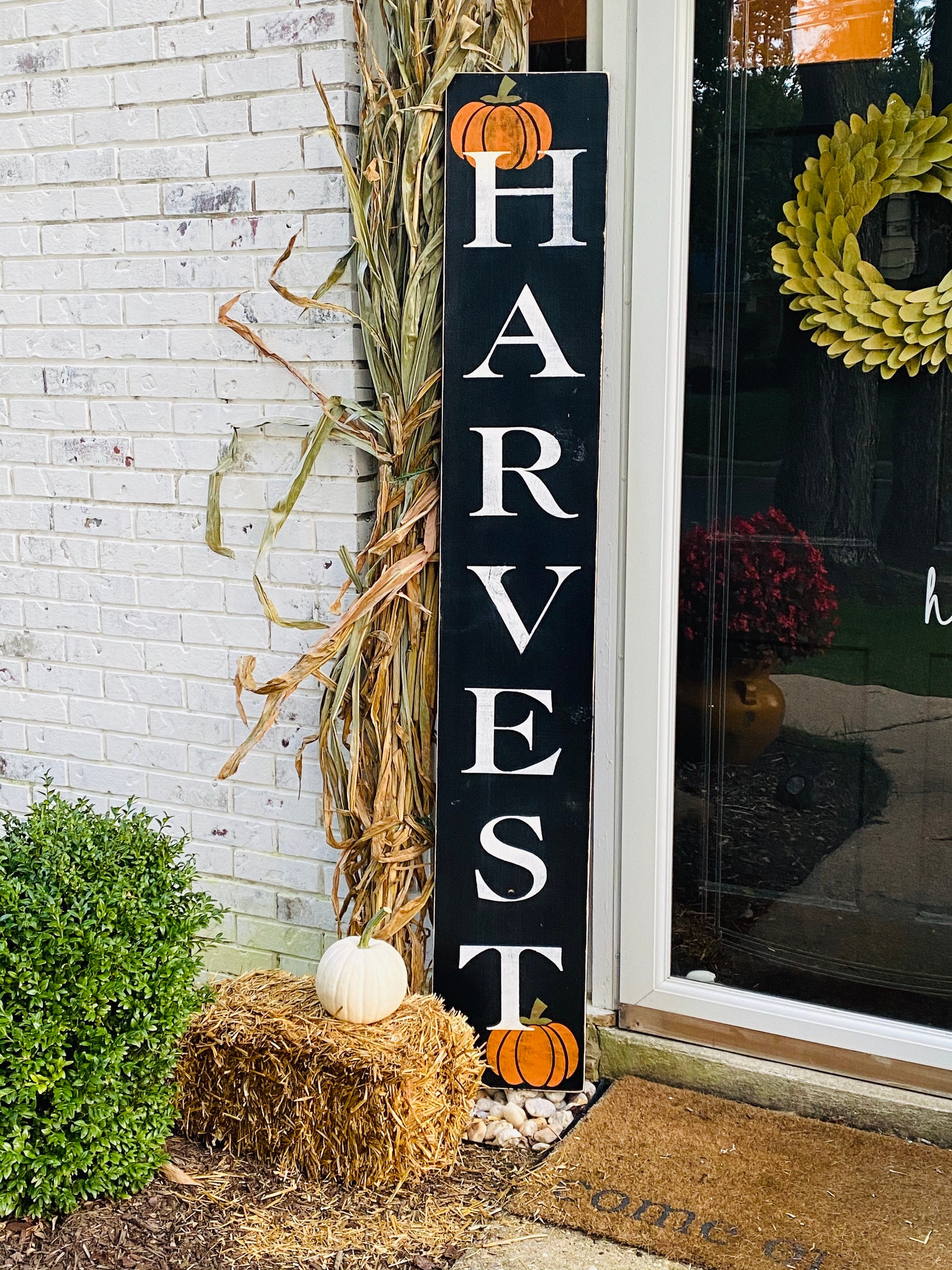 Harvest Porch Sign Large wooden Fall Porch Sign Farmhouse | Etsy