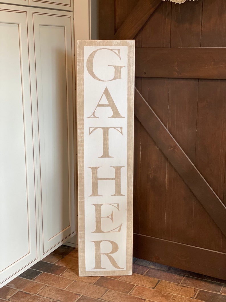 Gather Sign Vintage Gather Farmhouse Gather Distressed - Etsy