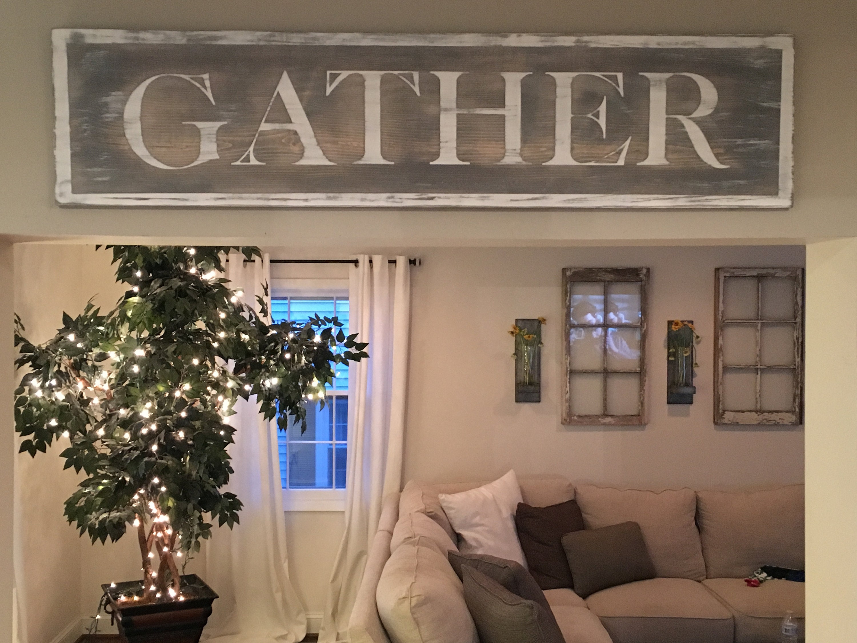 Gather Sign Wooden Gather Sign Dining Room Sign Large - Etsy