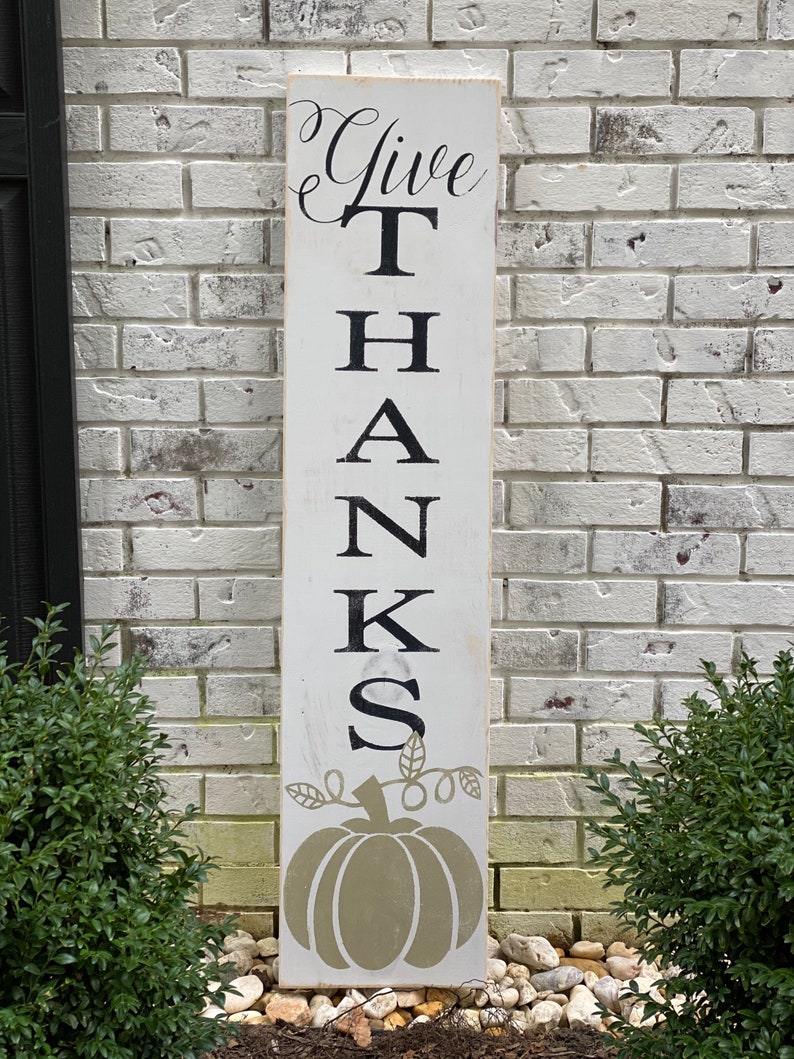 Give Thanks Porch Sign Thankful Porch Sign Thanksgiving | Etsy