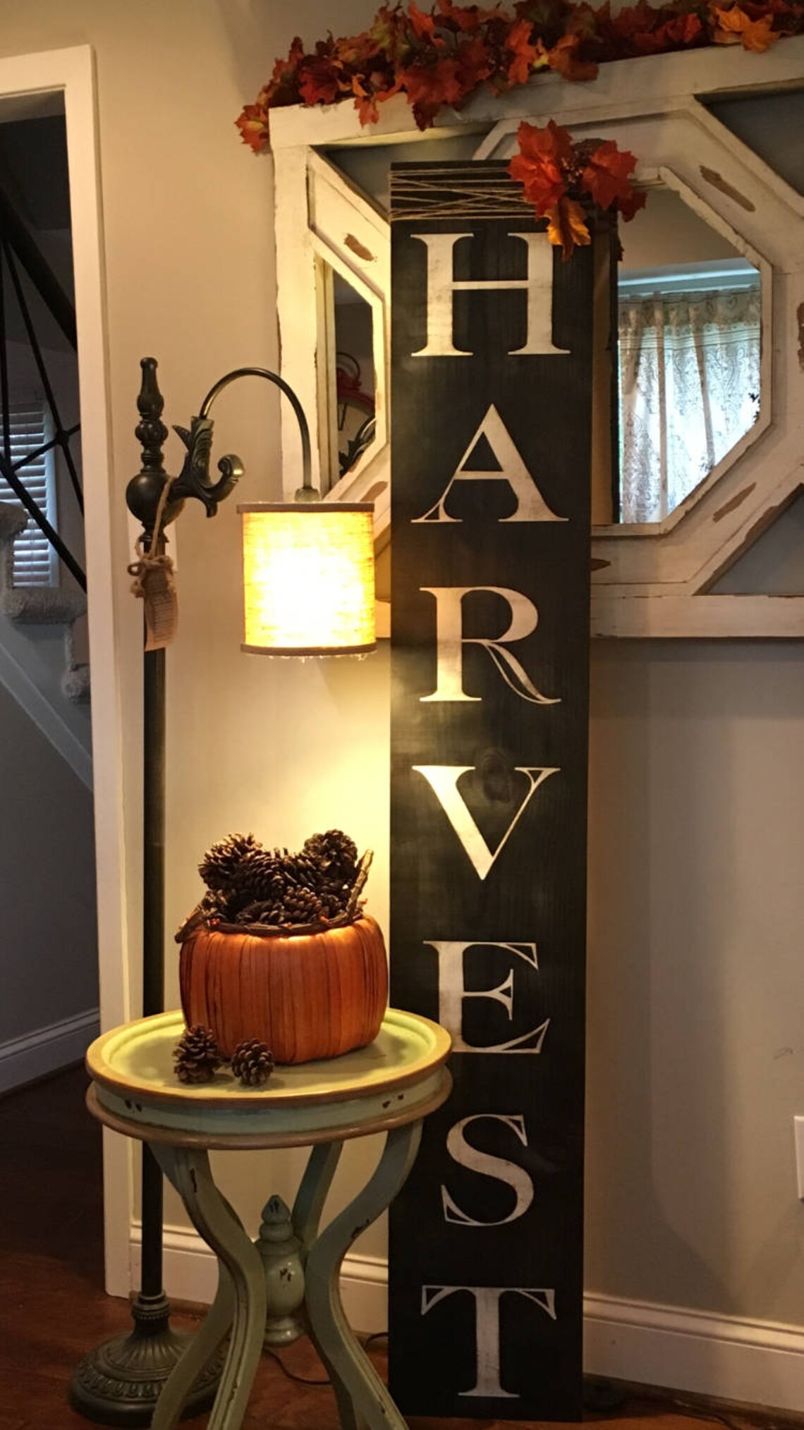 Harvest Tall Wooden Sign Fall Decor Thanksgiving Decor | Etsy