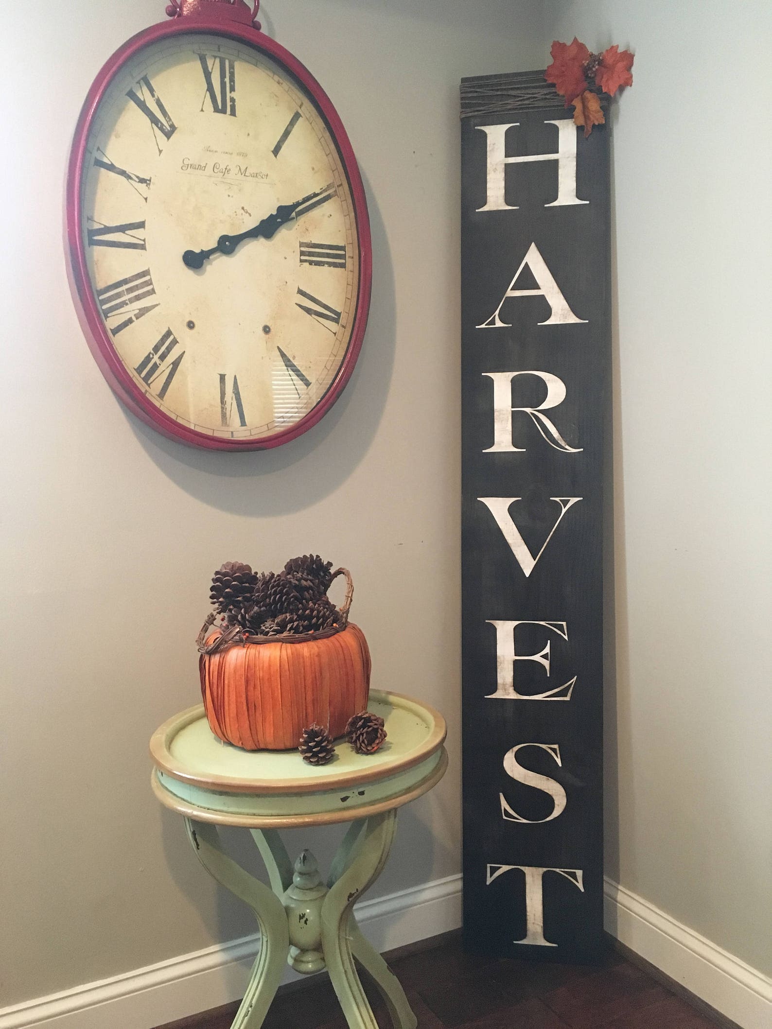 Harvest Tall Wooden Sign Fall Decor Thanksgiving Decor | Etsy
