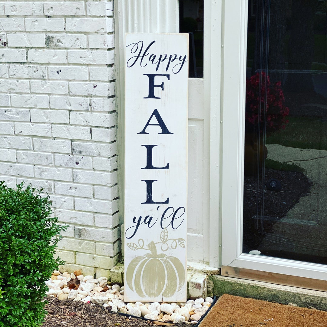 Happy Fall Y'all Sign Hello Fall Fall Porch Sign - Etsy