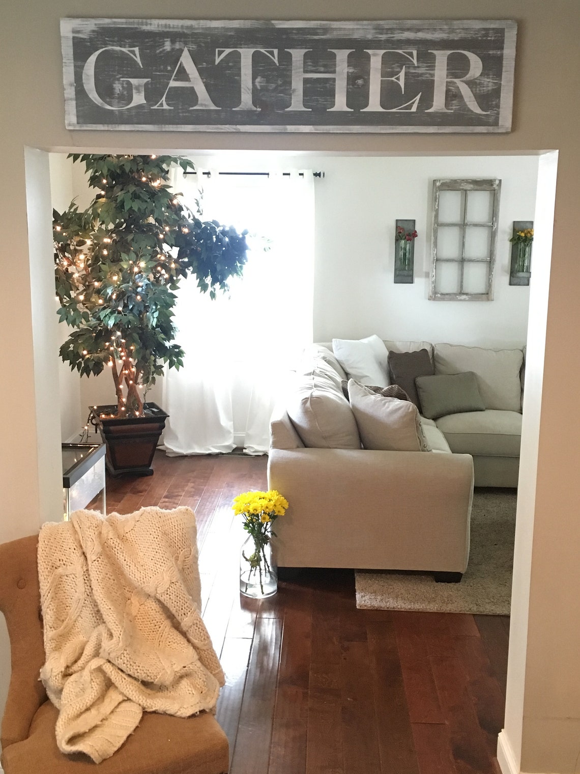 Gather Sign Wooden Gather Sign Dining Room Sign Large - Etsy