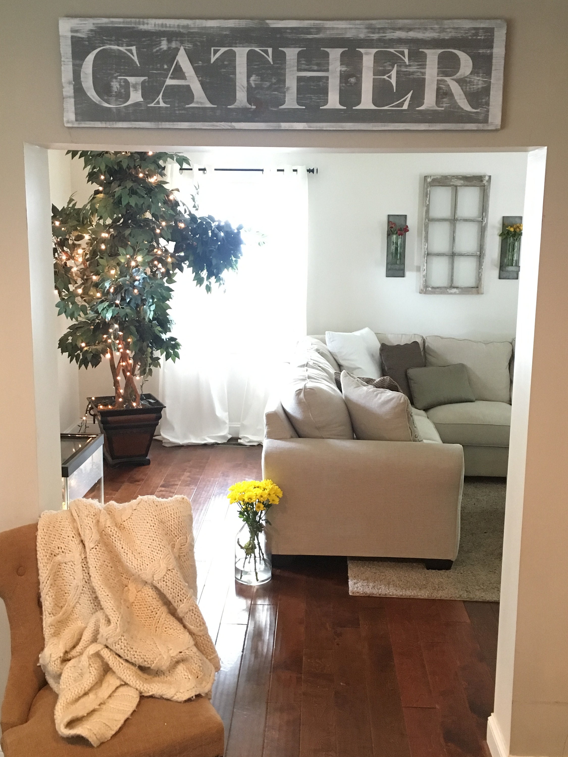 Gather Sign Wooden Gather Sign Dining Room Sign Large - Etsy