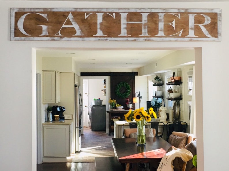 Gather Gather Sign Kitchen Sign Dining Room Sign Rustic | Etsy