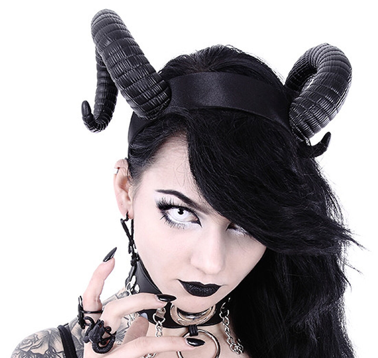 SINISTER HEADBAND Gothic Headpiece Satan Horns - Etsy UK