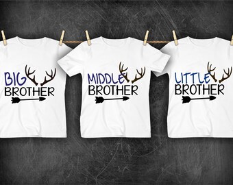 Big Middle Little Shirts, Matching Shirts Brother Outfits, Brother ...