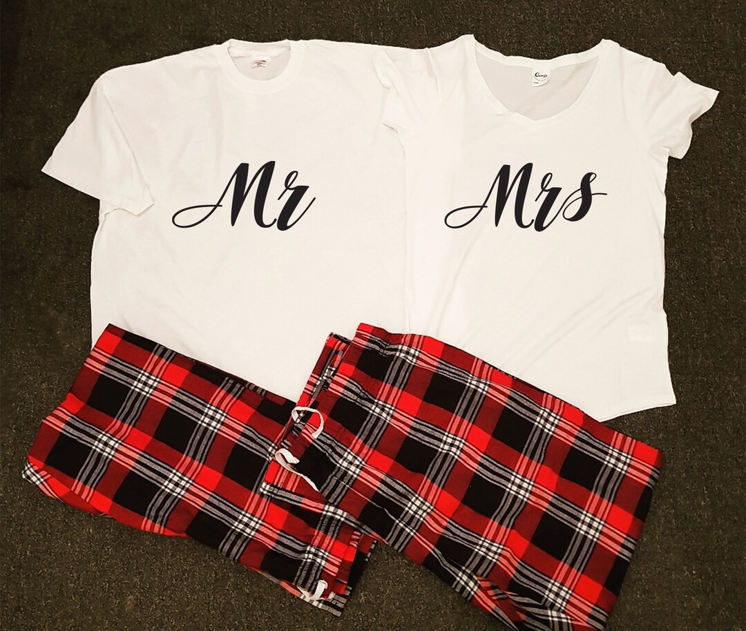 Mr and Mrs Pyjamas, Couple's Pyjamas Set, Husband and Wife Pyjamas Set ...