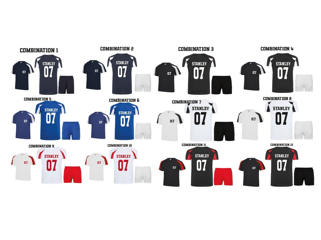 Kids Personalised Football Kit (t-shirt & Shorts), Custom Sports Kit ...