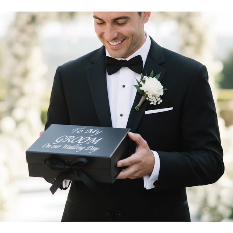 Personalized Groom Gift Box, Custom Magnetic to My Groom Gift Box ...
