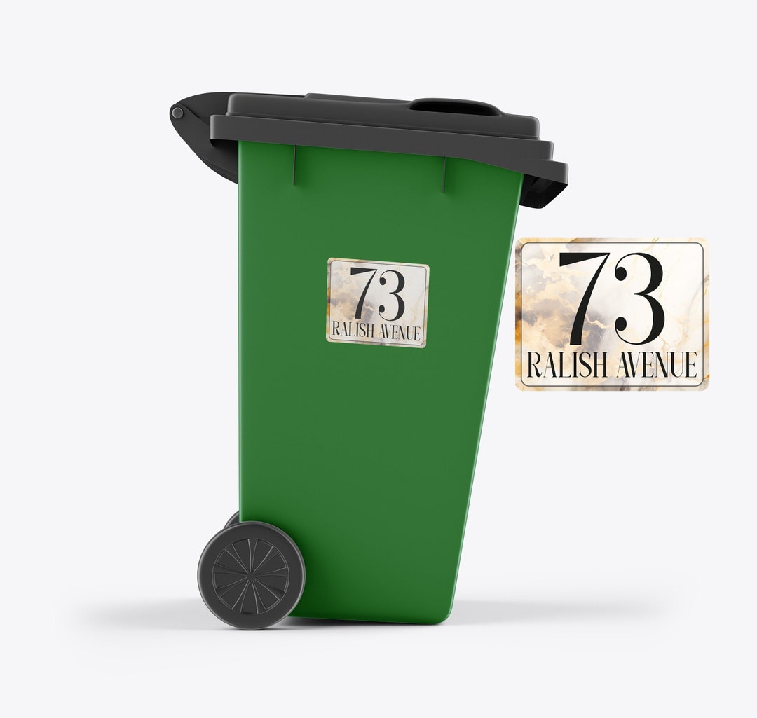 Custom Wheelie Bin Sticker, House Number and Address Waterproof Vinyl ...