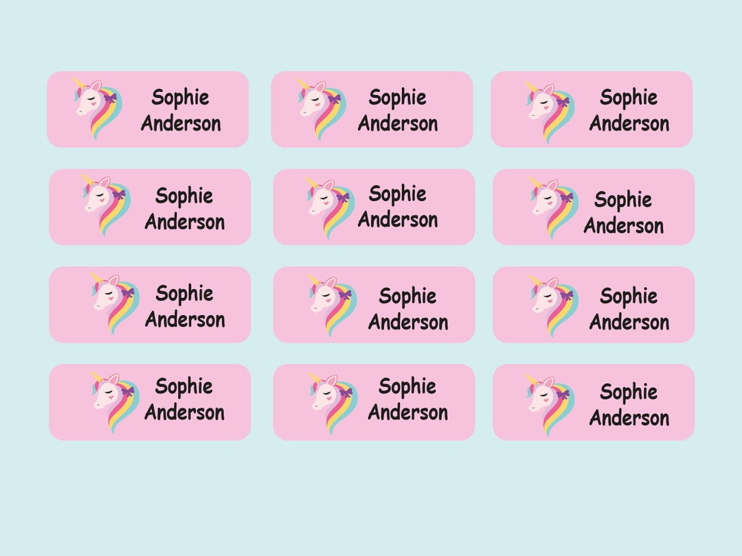 Personalised Iron on Name Tags Back to School Kids School Uniform Label ...