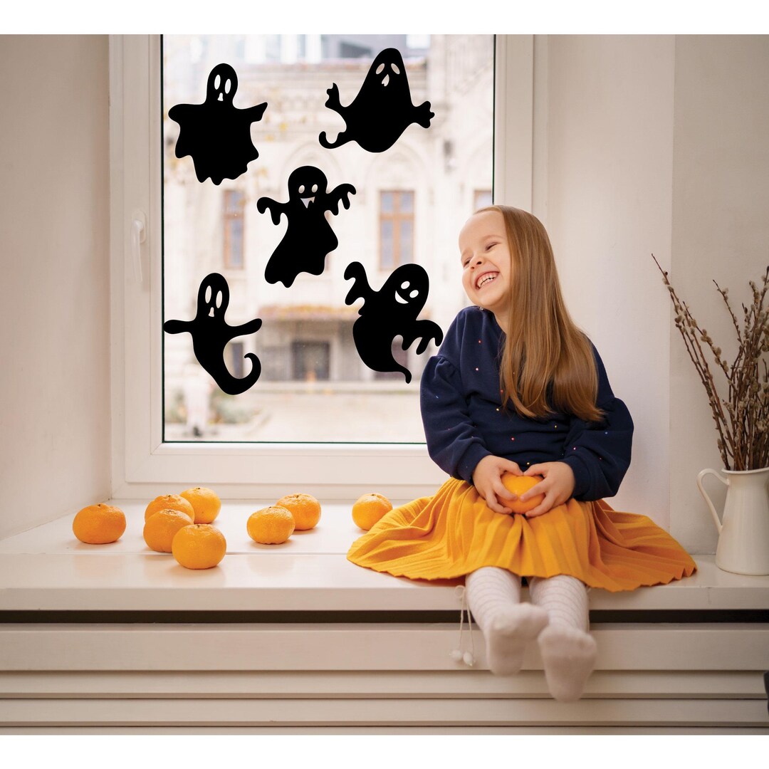 Halloween Ghost Silhouette Window Sticker Pack, Ghost Window Stickers ...