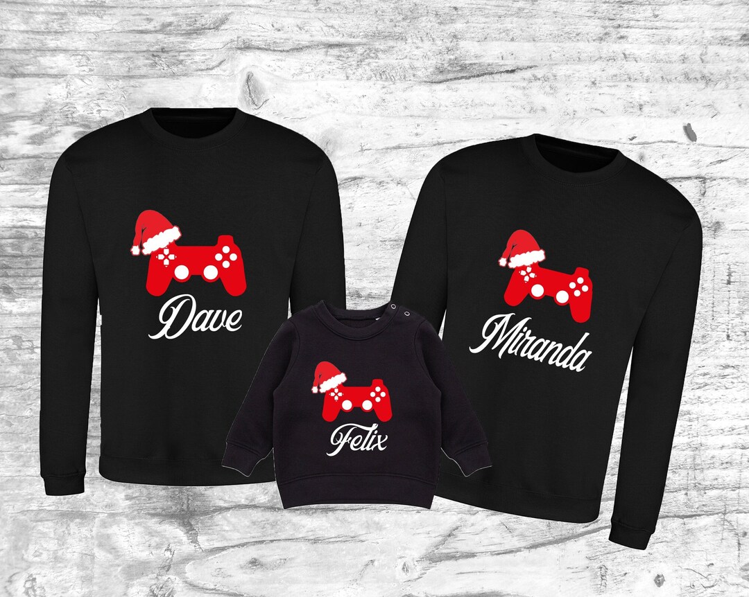 Matching Family Christmas Jumper Personalised Santa Gamer - Etsy UK