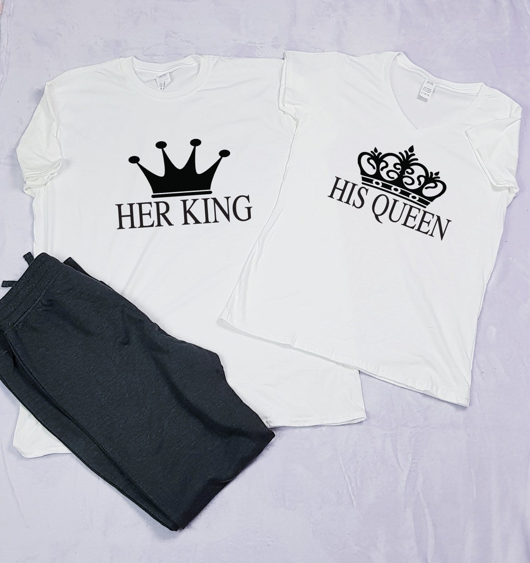 His Queen Her King Pyjamas, Couple's Pyjamas Set, Husband and Wife ...