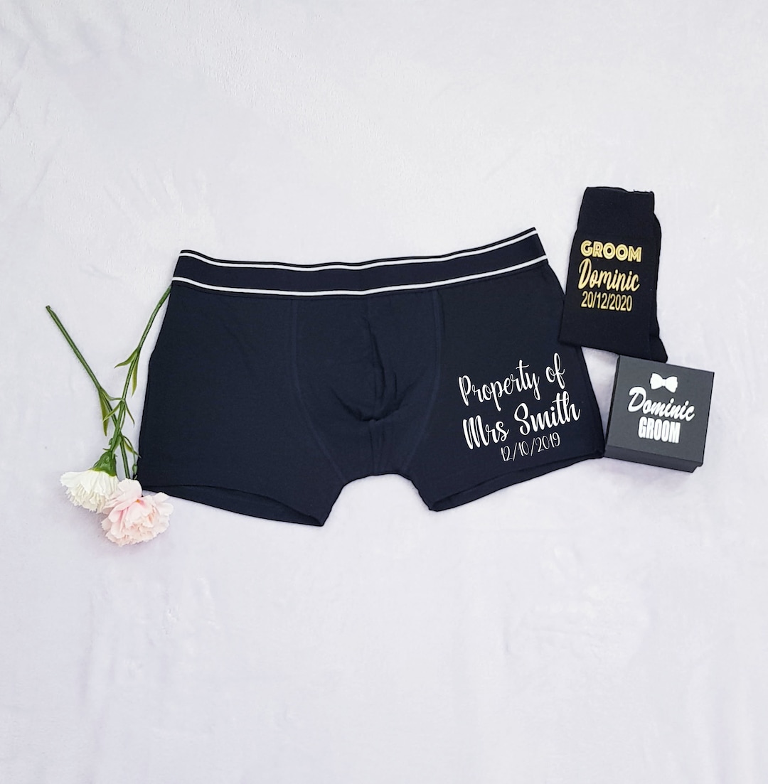 Personalised Groom Boxers, Personalised Wedding Boxers and Socks ...