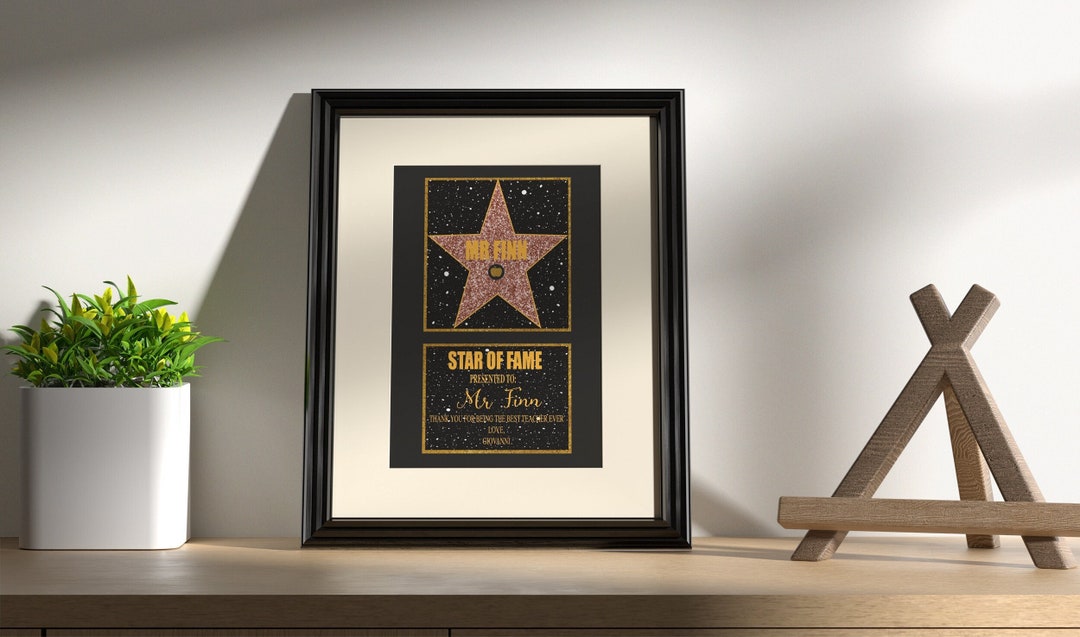 Personalised Star of Fame Print, Star Teacher Print Gift, Teacher Gift ...