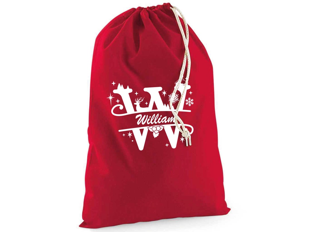 Personalised Santa Sack, Custom Name Santa Sack, Christmas Sack ...