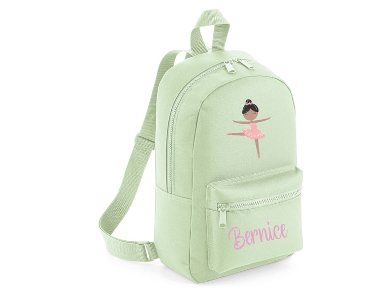 Personalised Ballerina Kids Backpack Custom With Name Choice of Colours ...